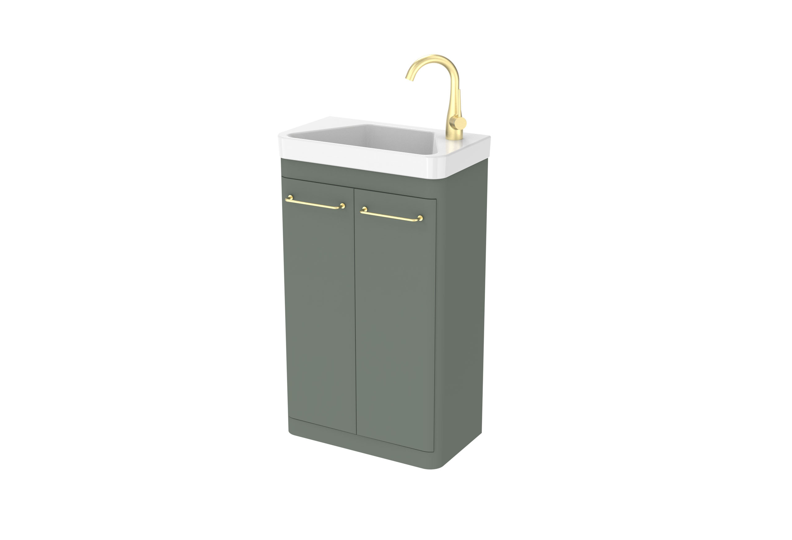 HYDE 50cm 2 door floor standing unit & plinth - Matte Sage