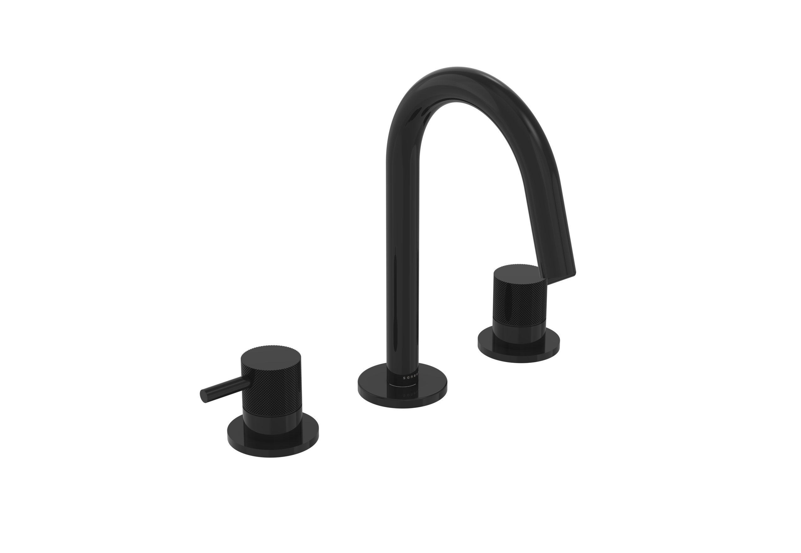 COS 3 Tap Hole Deck mounted KIT - w/ Knurled handle - Satin Black (PVD)