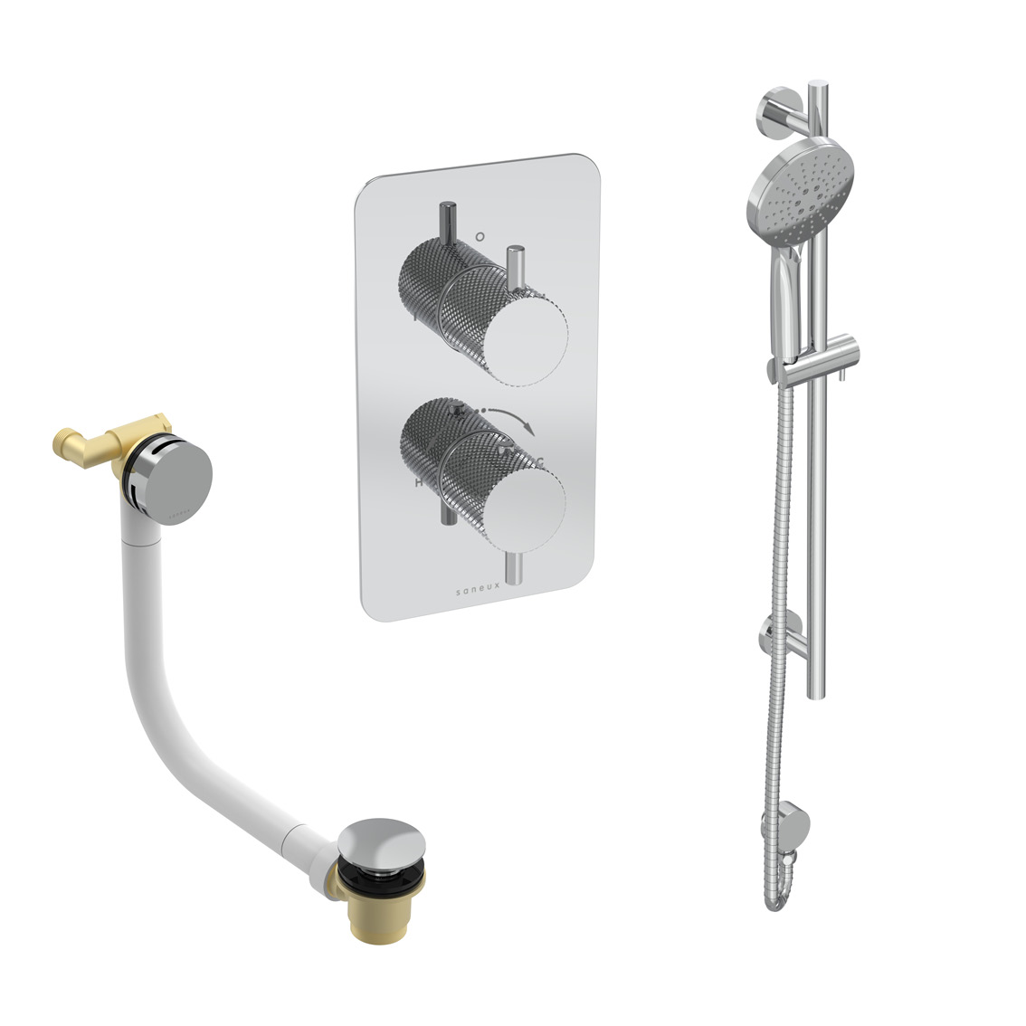 COS 2 way shower kit - w/ 3 Function Handset & Slider Rail & Bath ...