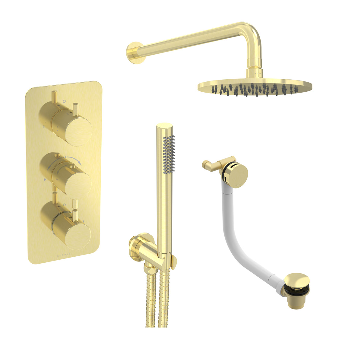 COS 3 way shower kit - w/ Slim handset & Bath filler & Shower head ...
