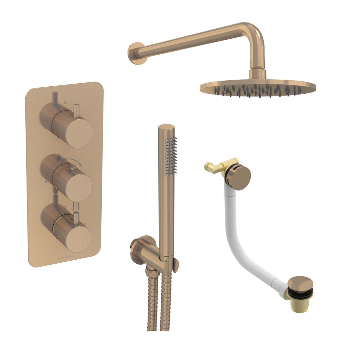COS 3 way shower kit - w/ Slim handset & Bath filler & Shower head ...