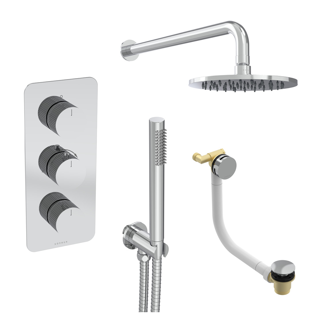 COS 3 way shower kit - w/ Slim handset & Bath filler & Shower head ...