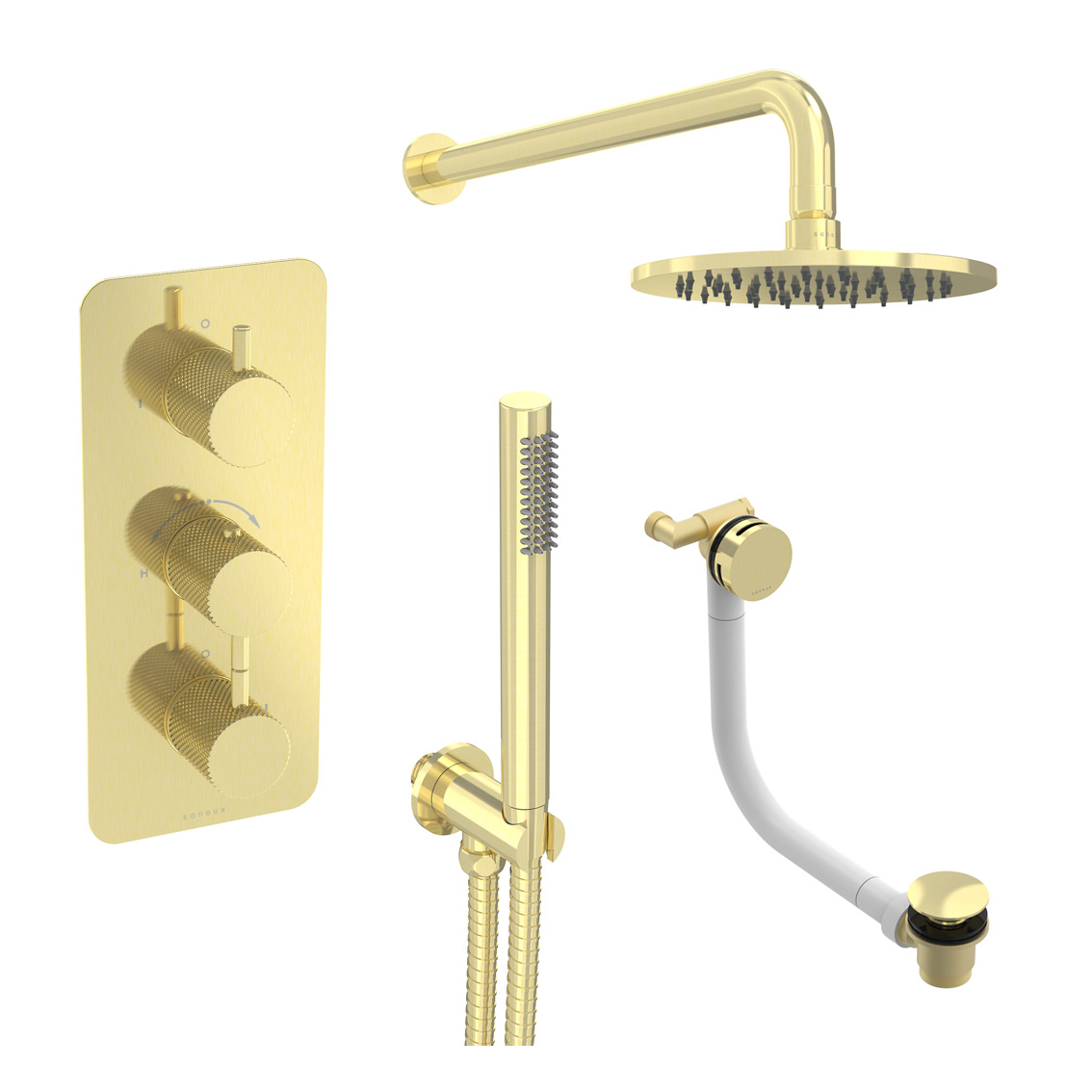 COS 3 way shower kit - w/ Slim handset & Bath filler & Shower head ...