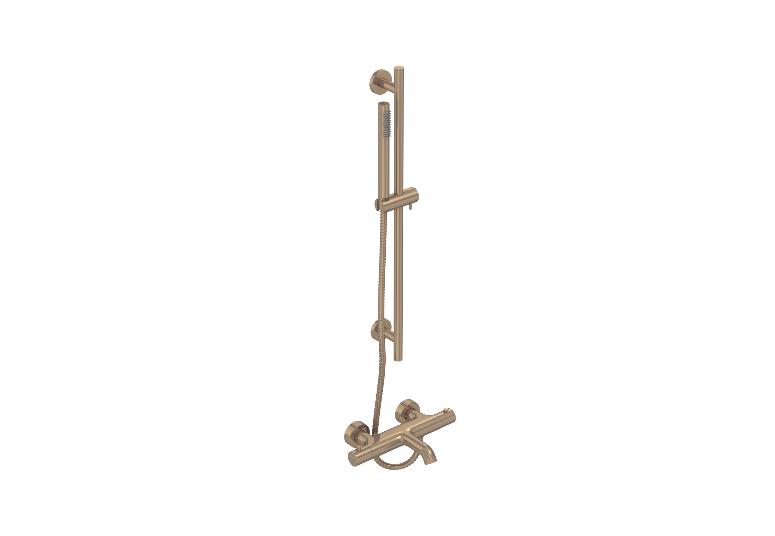 COS Exposed Bath Shower Mixer Kit - w/ Slider Rail & Slim Handset ...