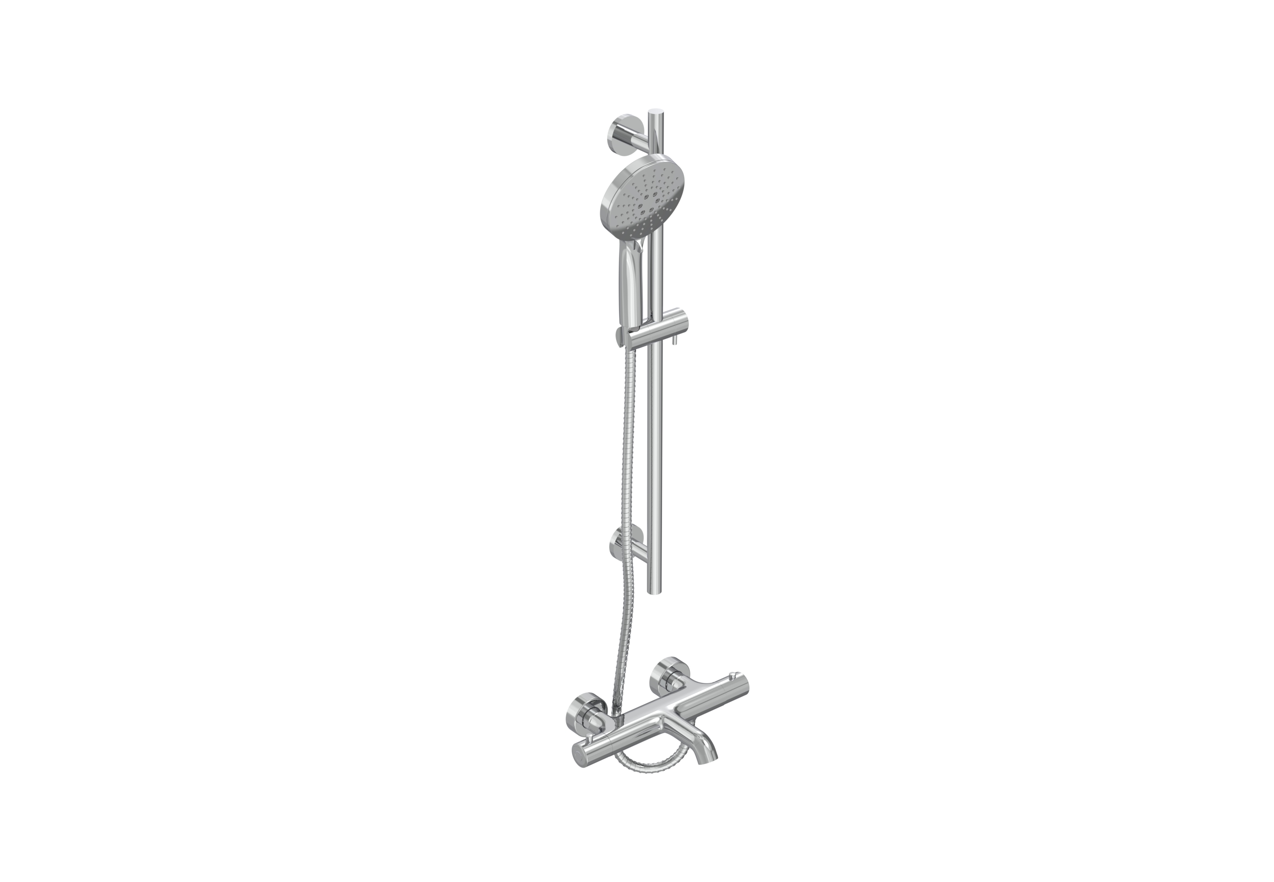 COS Exposed Bath Shower Mixer Kit - w/ Slider Rail & 3 Function Handset ...