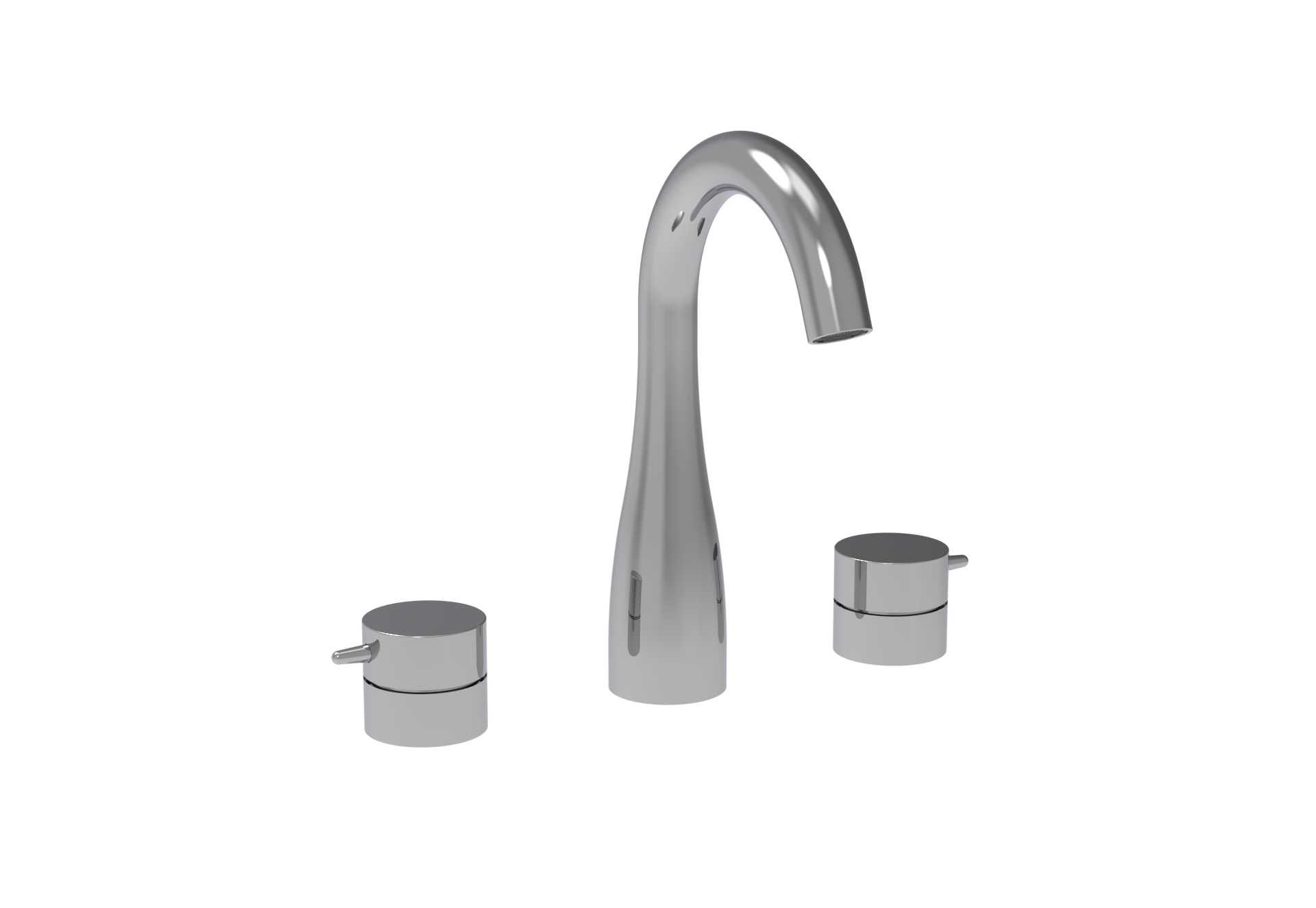 EDEN 3 piece deck mounted basin mixer - Chrome