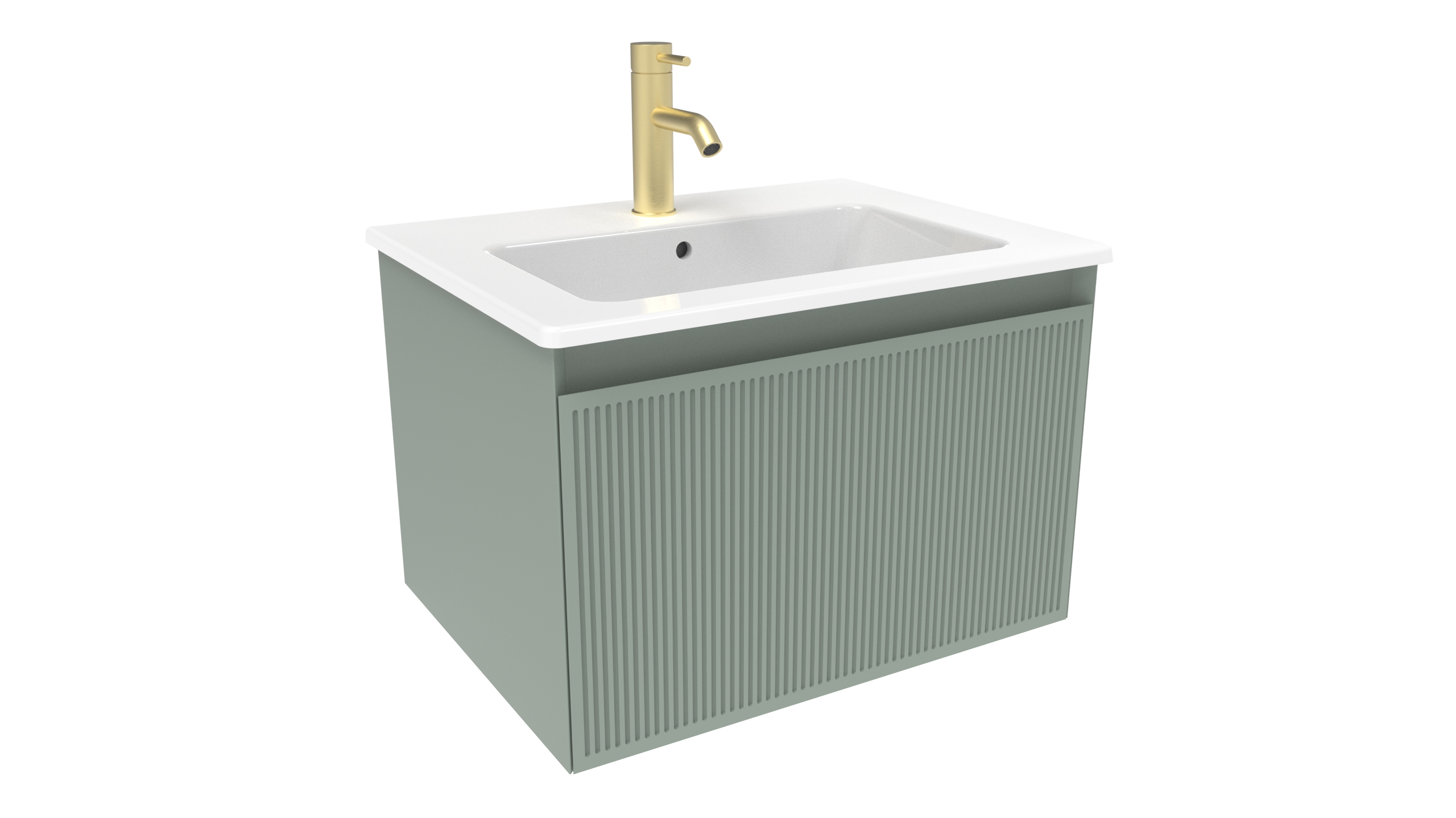 MONUMENT 60cm 1 drawer wall hung unit - Matte Sage