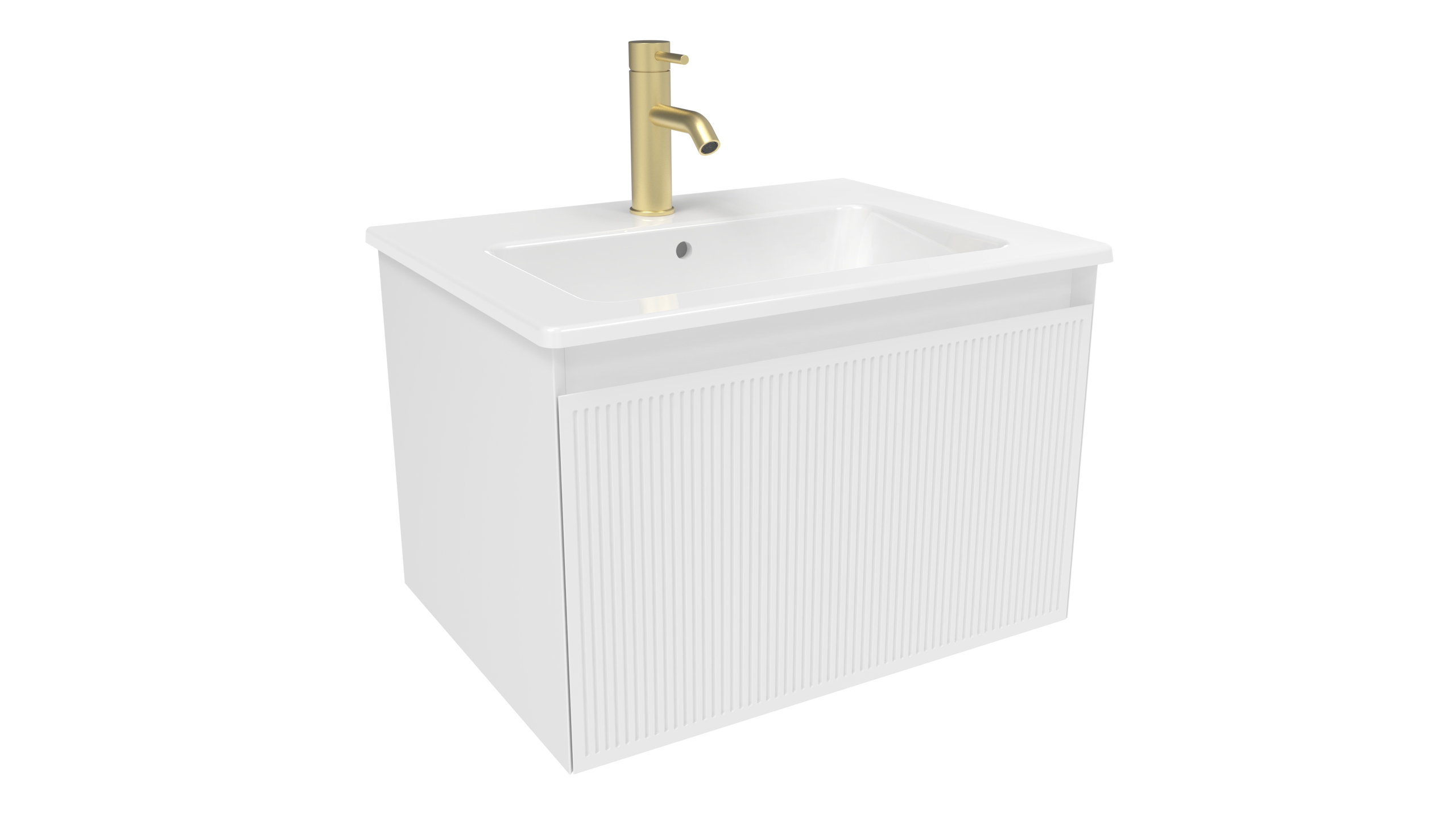 MONUMENT 60cm 1 drawer wall hung unit - Matte White