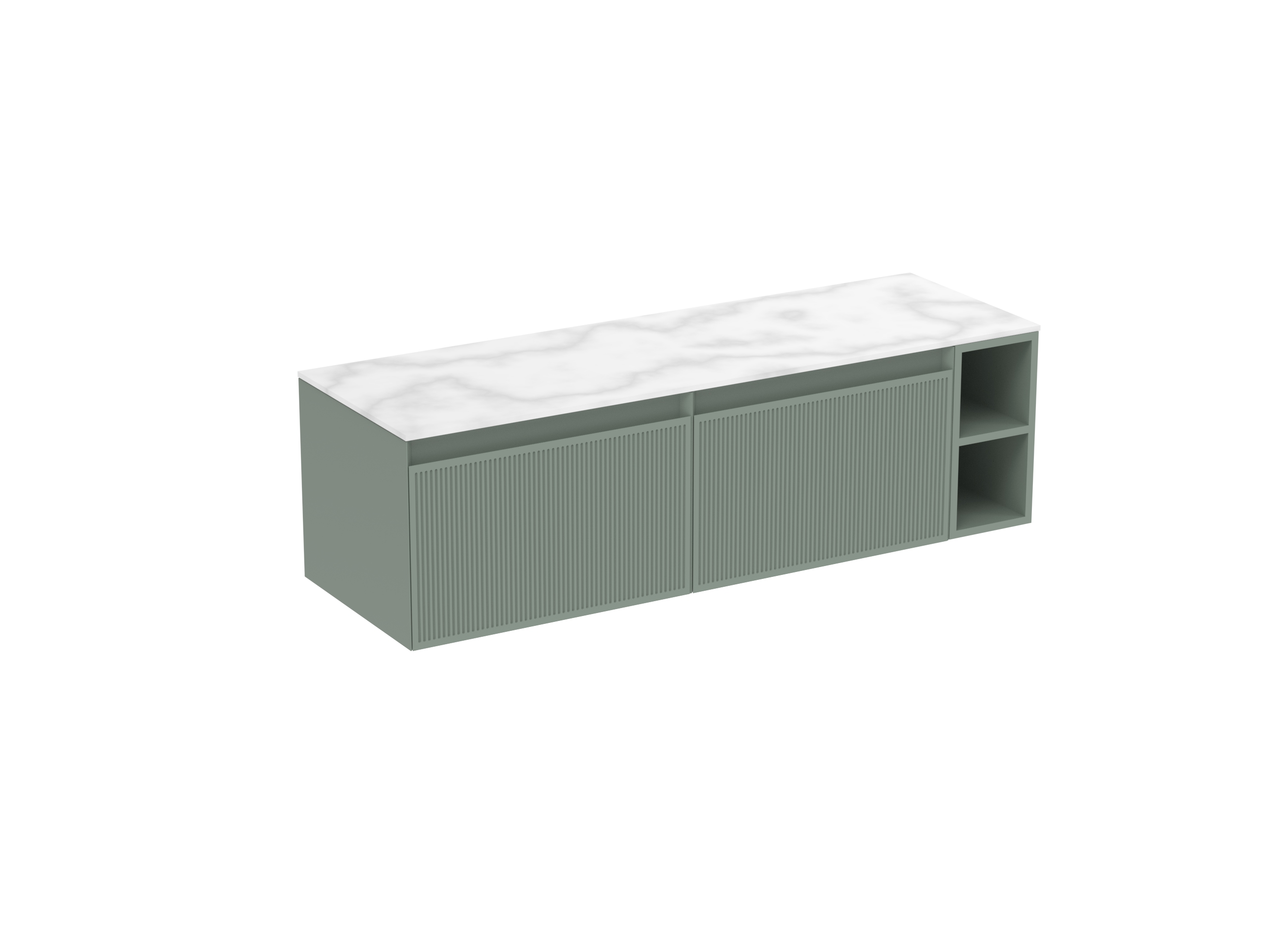 MONUMENT 140cm Kit - 2 x 60cm 1 Drawer wall mounted unit & 20cm Spacer ...