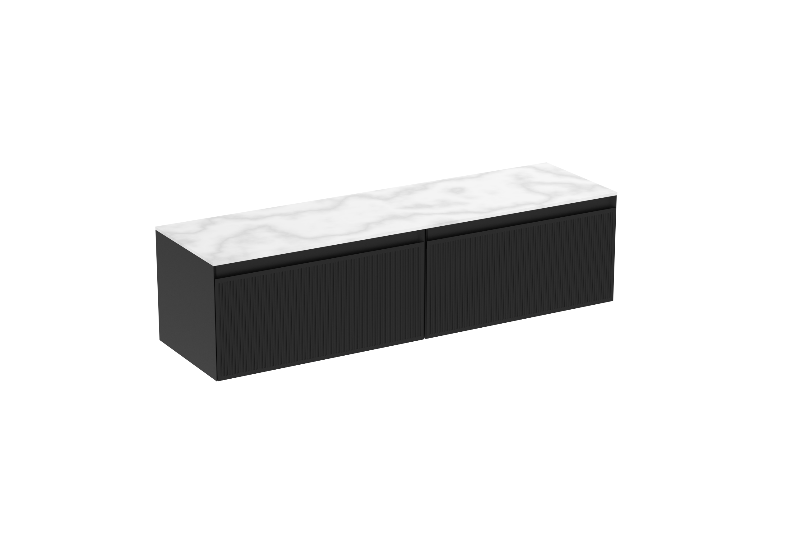 MONUMENT 160cm Kit - 2 x 80cm 1 Drawer Wall Mounted Unit - Matte Black