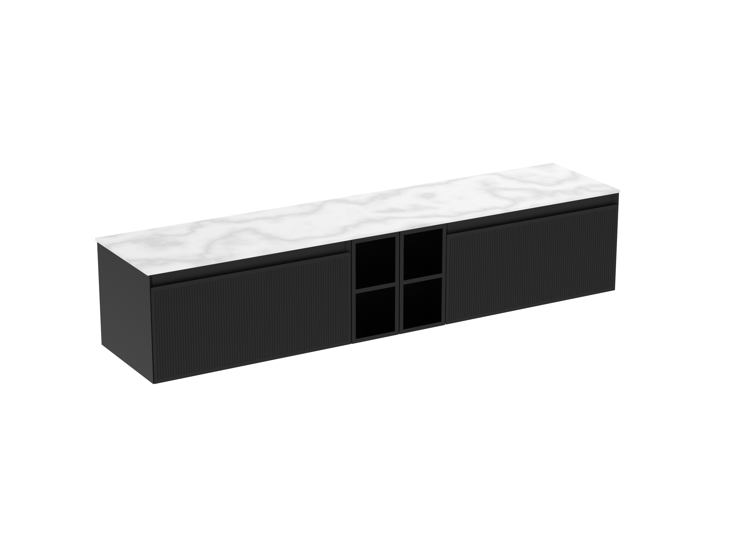 MONUMENT 200cm Kit - 2 x 80cm 1 Drawer wall mounted unit & 2 x 20cm ...