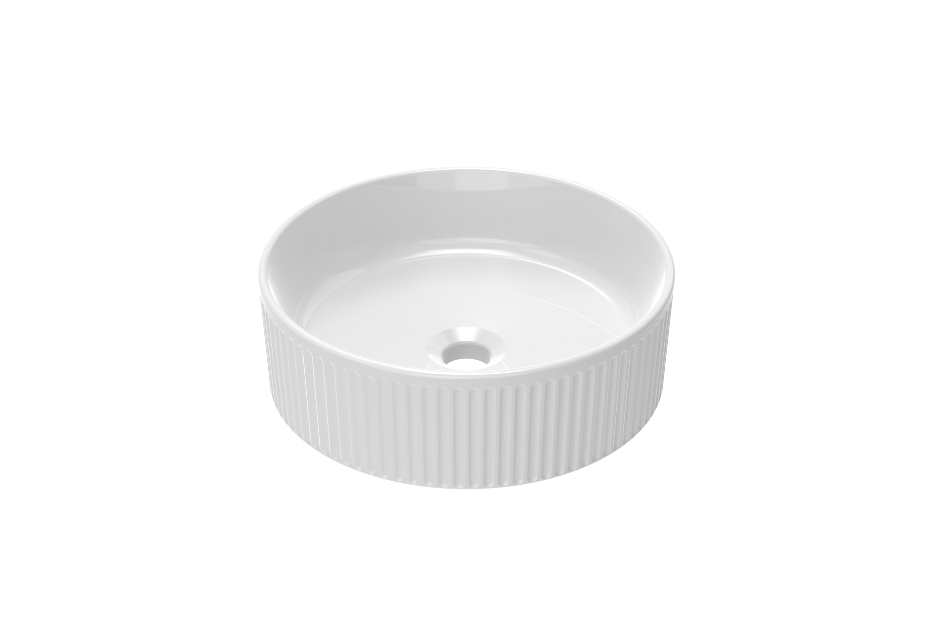 SIENNA 37cm round countertop washbasin - Fluted form