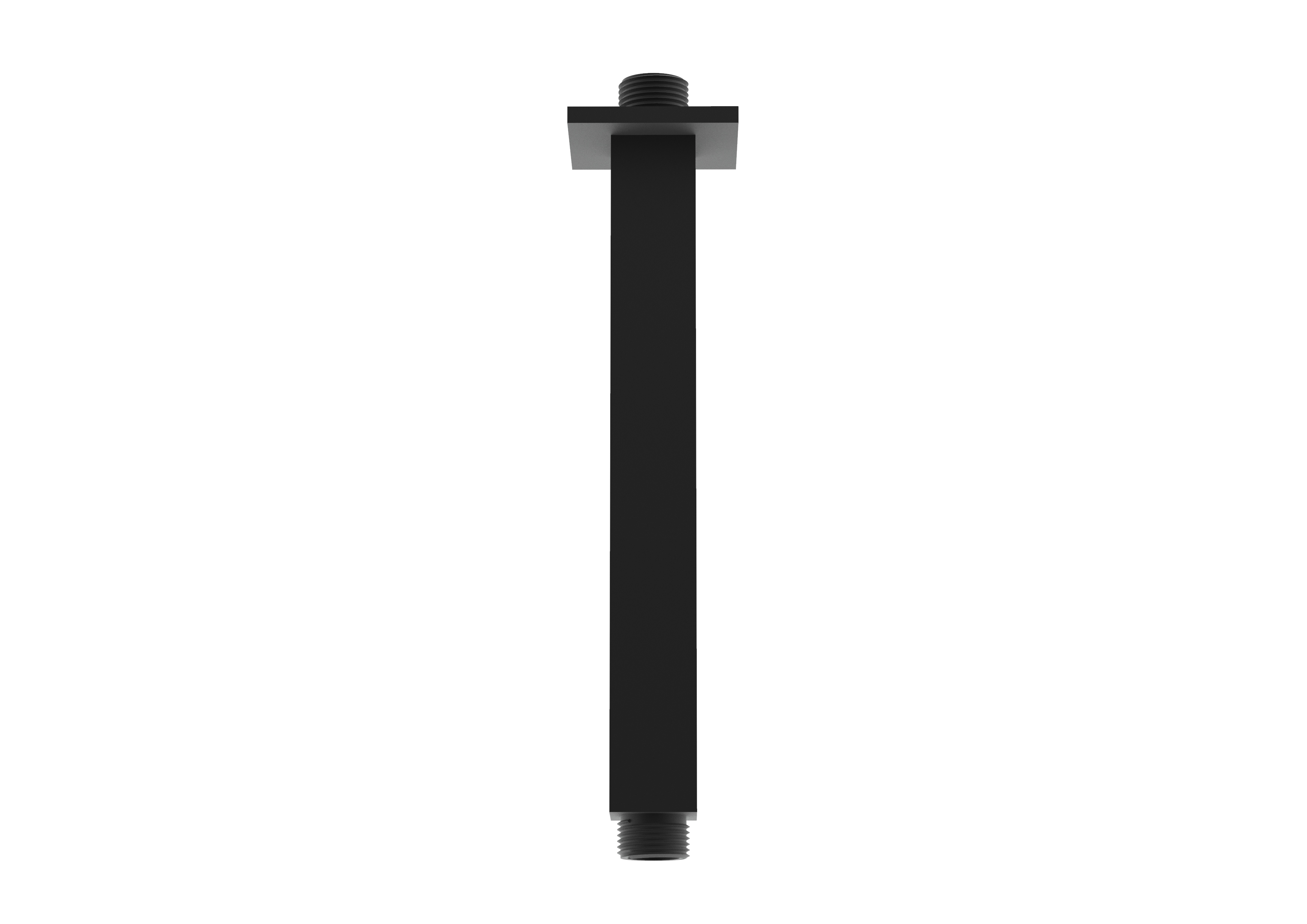 TOOGA 200mm square ceiling mounted shower arm - Matte Black