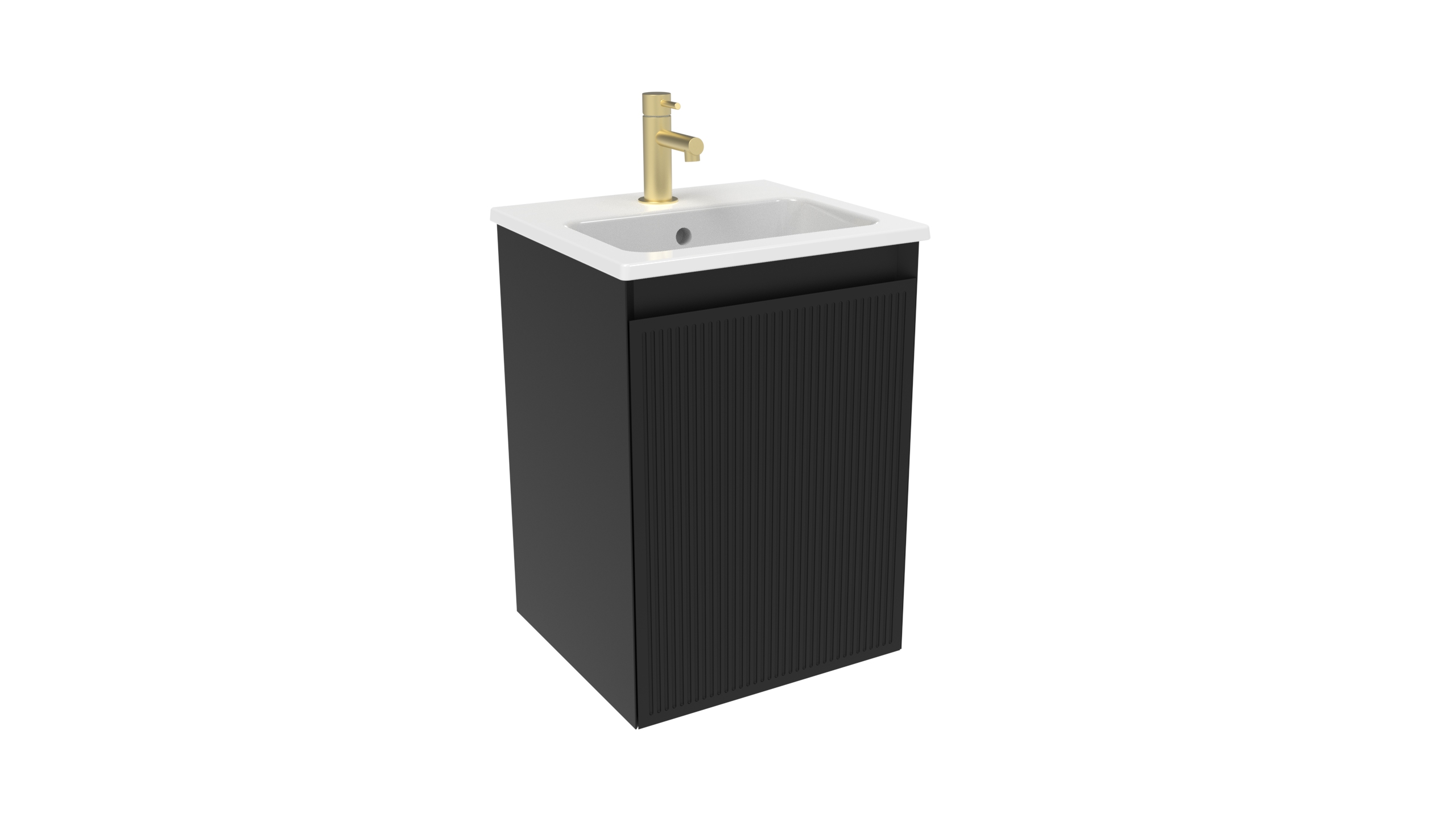 MONUMENT 40cm 1 door wall hung unit - Matte Black