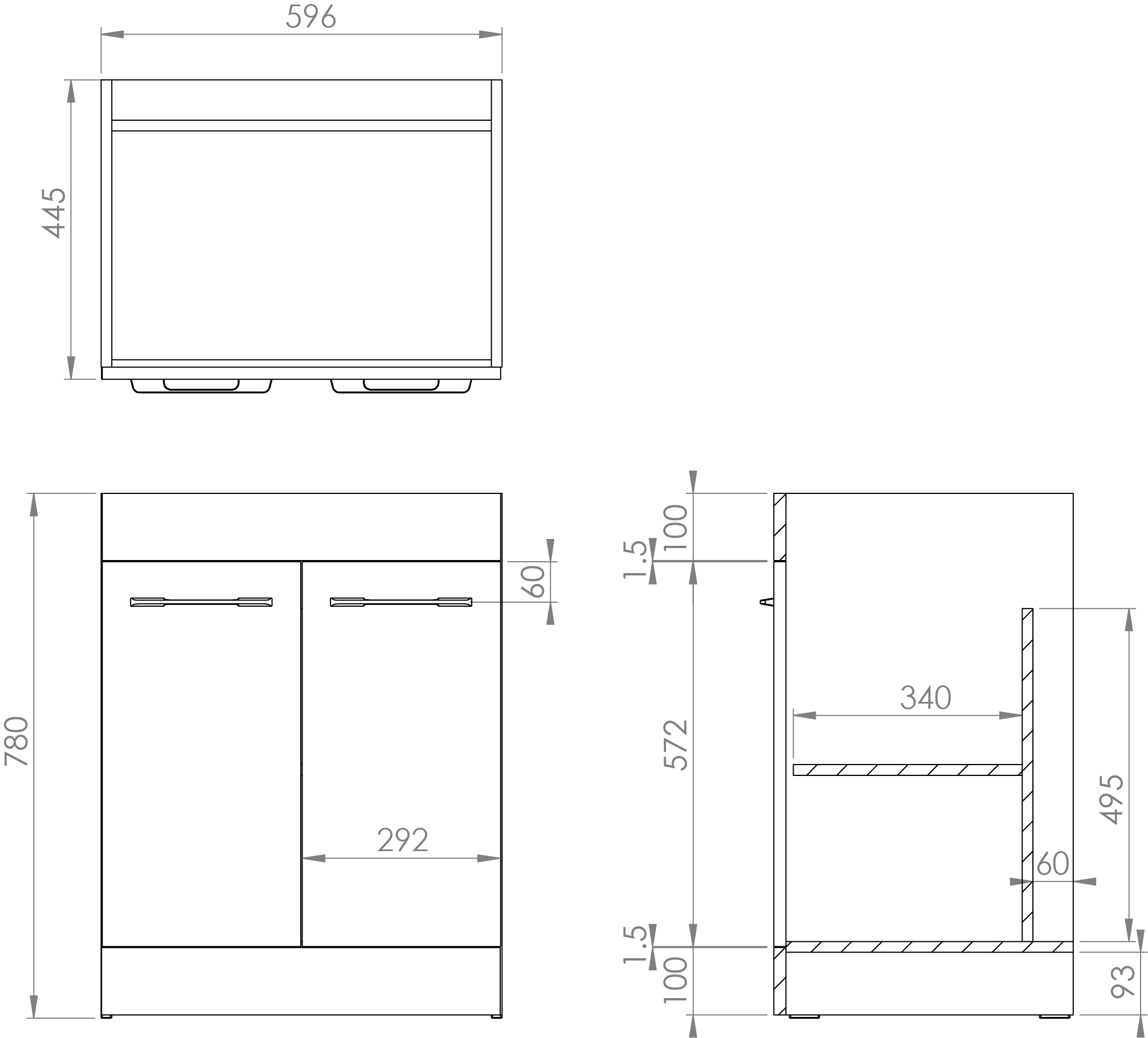 AUSTEN 60cm 2 door floor standing unit - Gloss White