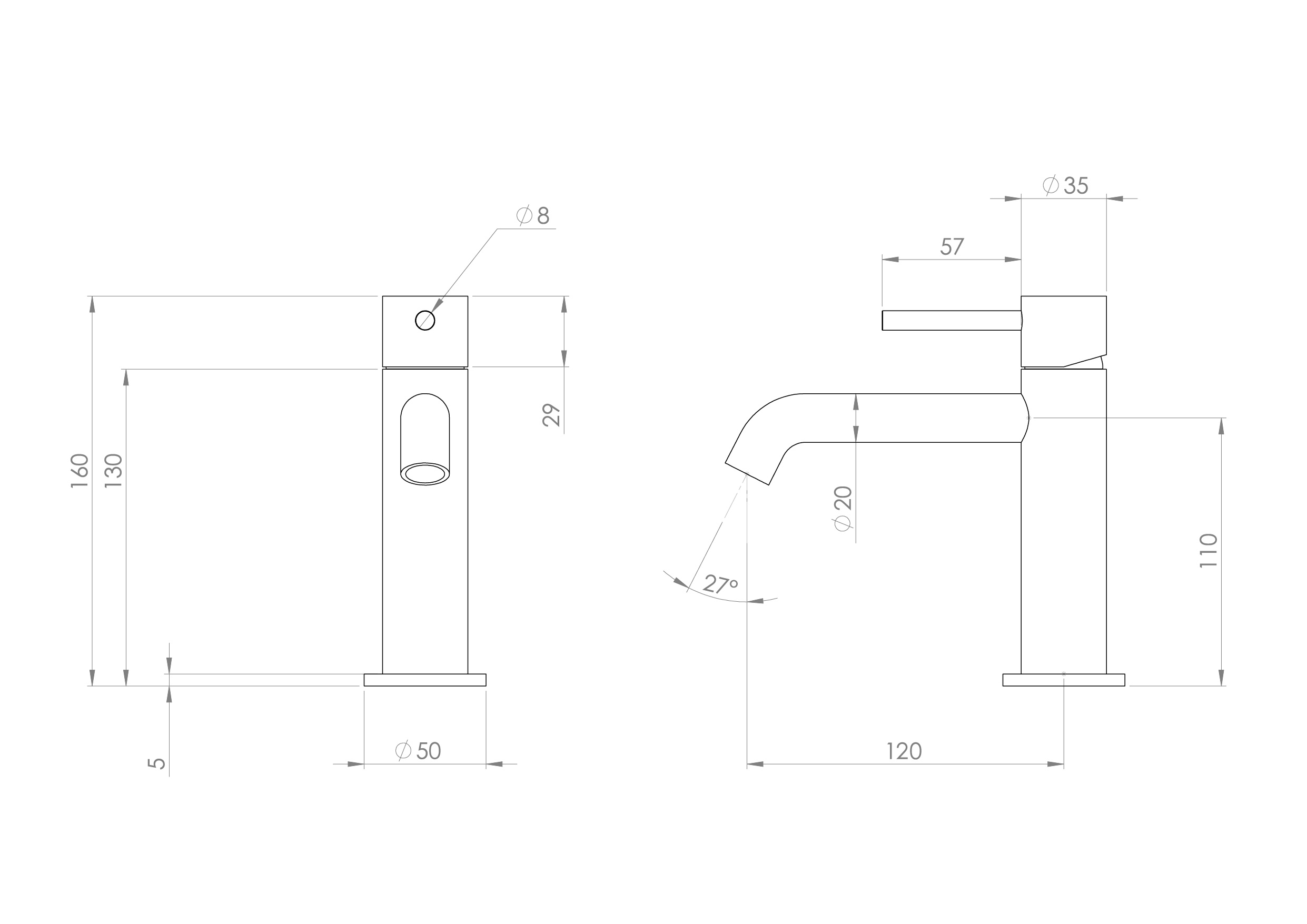 COS Basin mixer KIT - w/ Classic handle - Satin Black (PVD)