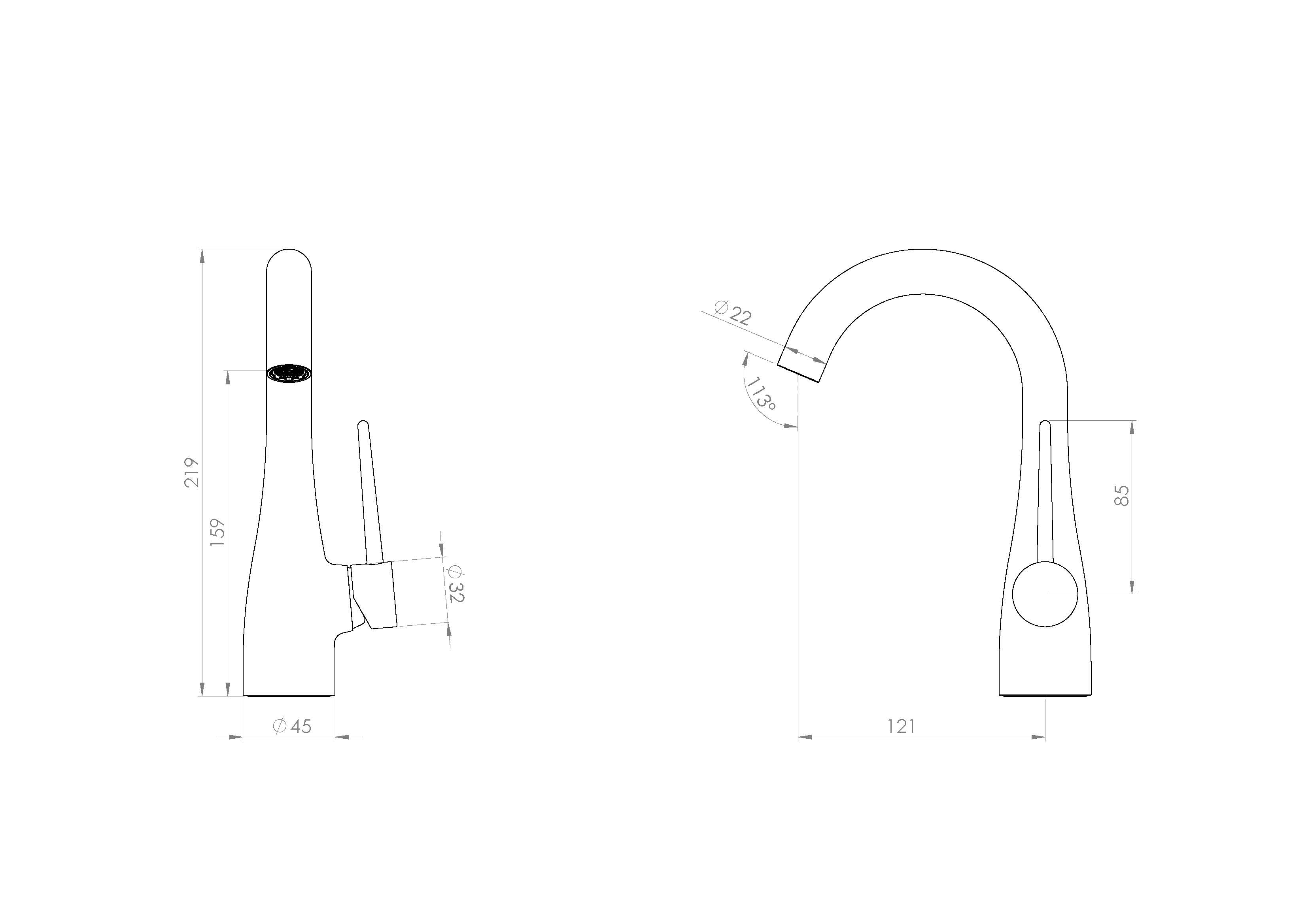 EDEN basin mixer - Brushed Brass