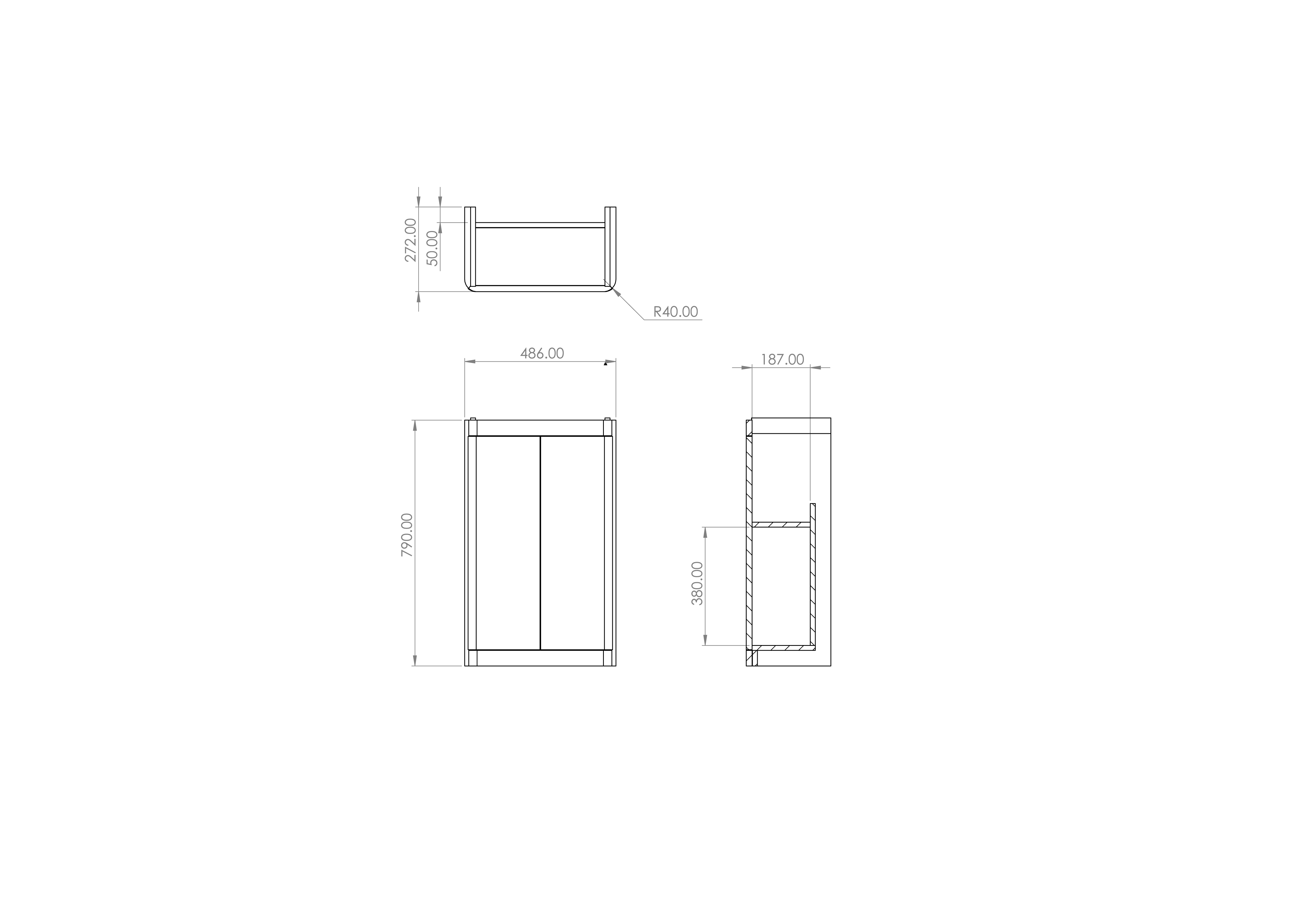 HYDE 50cm 2 door floor standing unit & plinth - Matte White