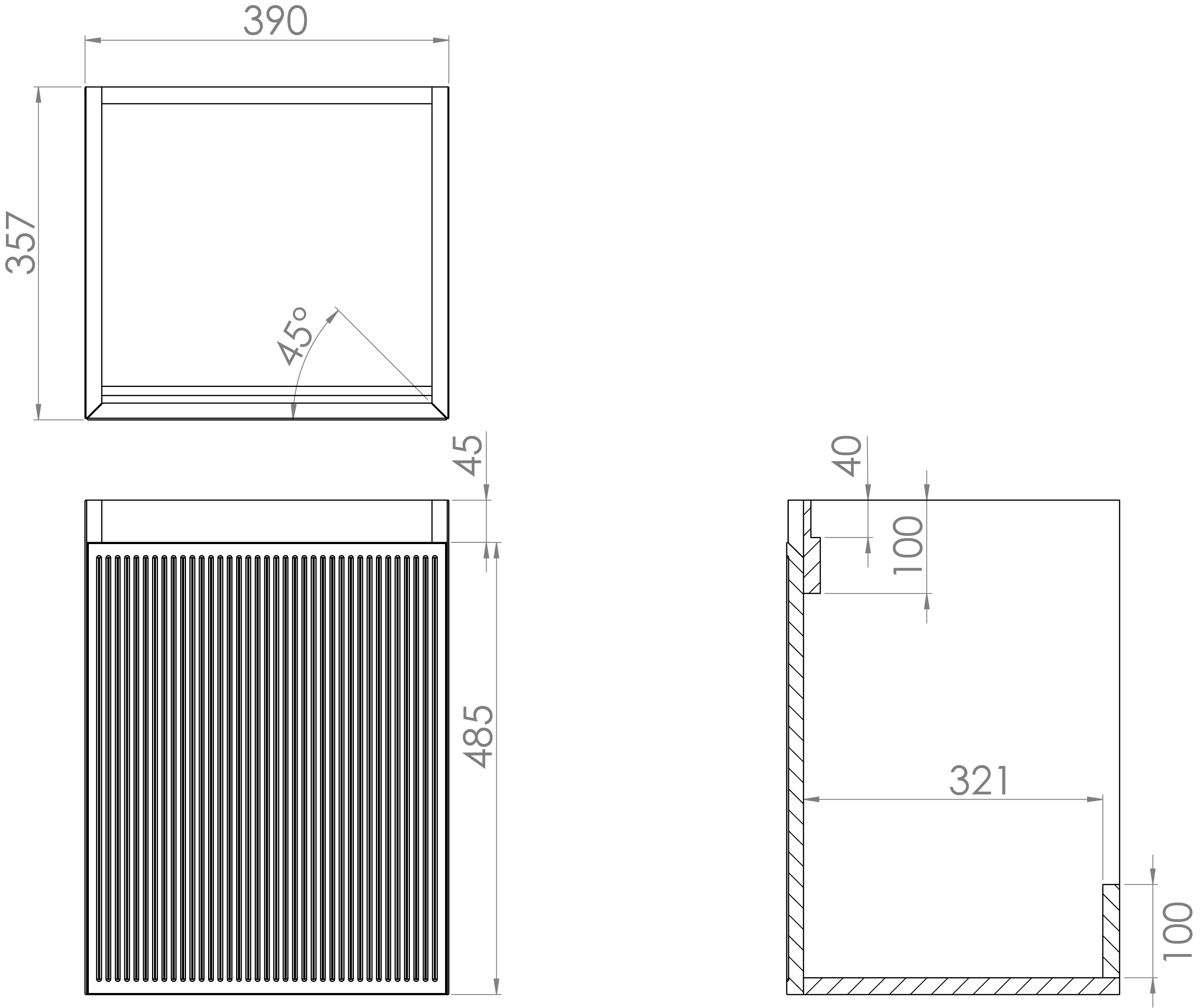 MONUMENT 40cm 1 door wall hung unit - Matte Black