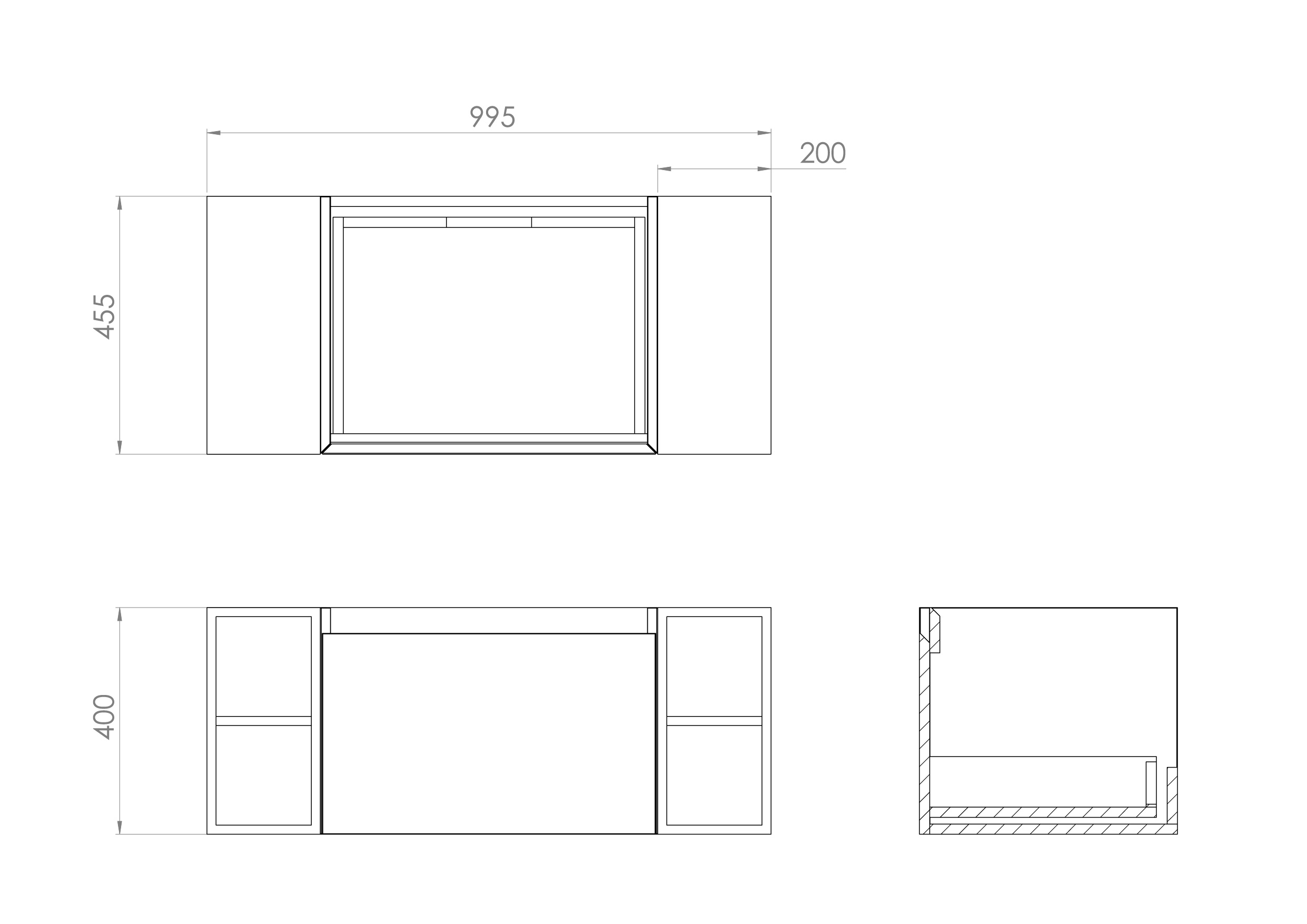 UNI 100cm Kit - 60cm 1 Drawer wall mounted unit & 2 x 20cm Spacers ...